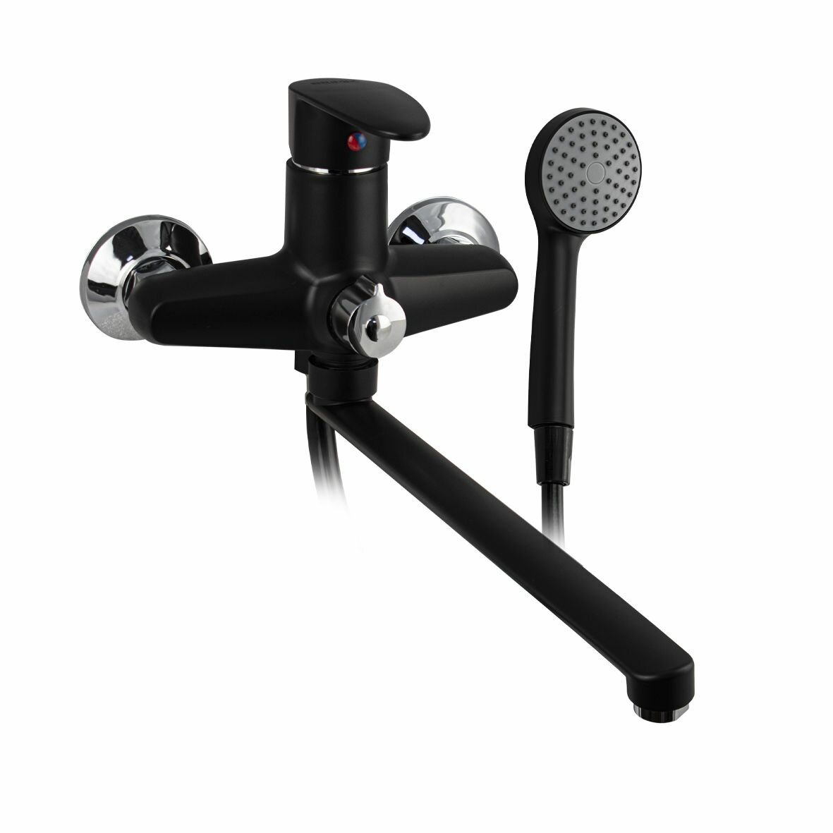 BRIMIX - Смеситель в ванную, длинный излив, шаровый, из высокопрочного пластика, чёрного цвета 5562
