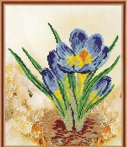 Подснежник, набор для вышивания бисером, вышивка В-231