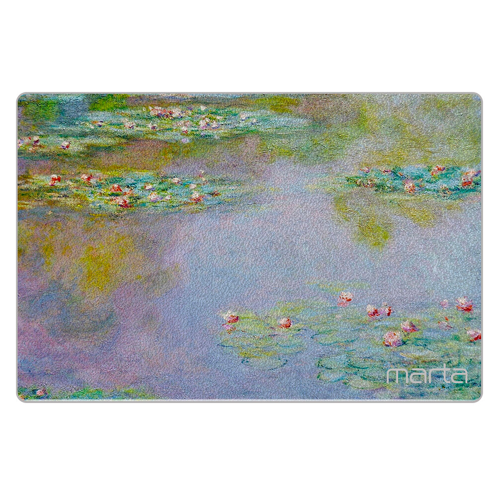 Разделочная доска MARTA "Кувшинки", рифленая, жаропрочная, ударостойкая, 20x30 см