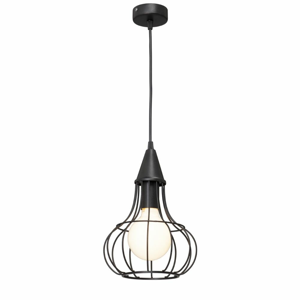 Люстра Vitaluce V4180-1/1S, 1хE27 Макс. 60Вт Черный, Матовый / Виталюче.