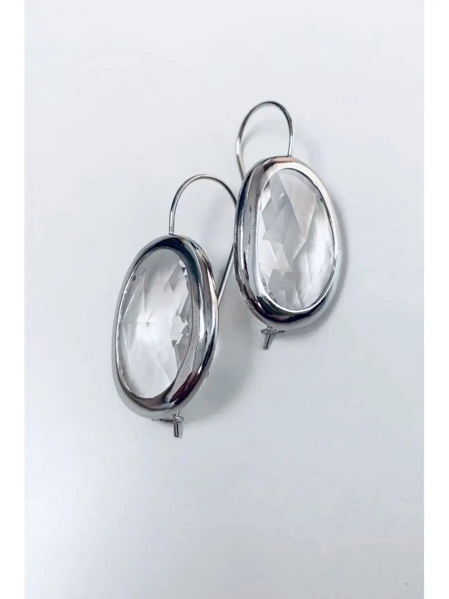 Серьги, фианит, кристалл, циркон