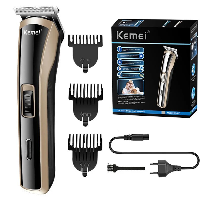 Kemei KM-418 Беспроводная машинка для стрижки волос, с коробкой