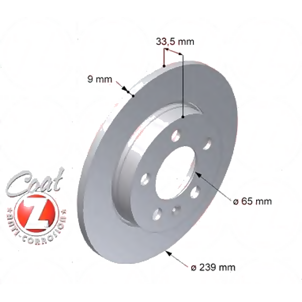 ZIMMERMANN 100.1248.20 (1J0615601D) диск торм Audi (Ауди) a3 / tt VW Bora (Бора) / golf4 quattro / 4-motion зад