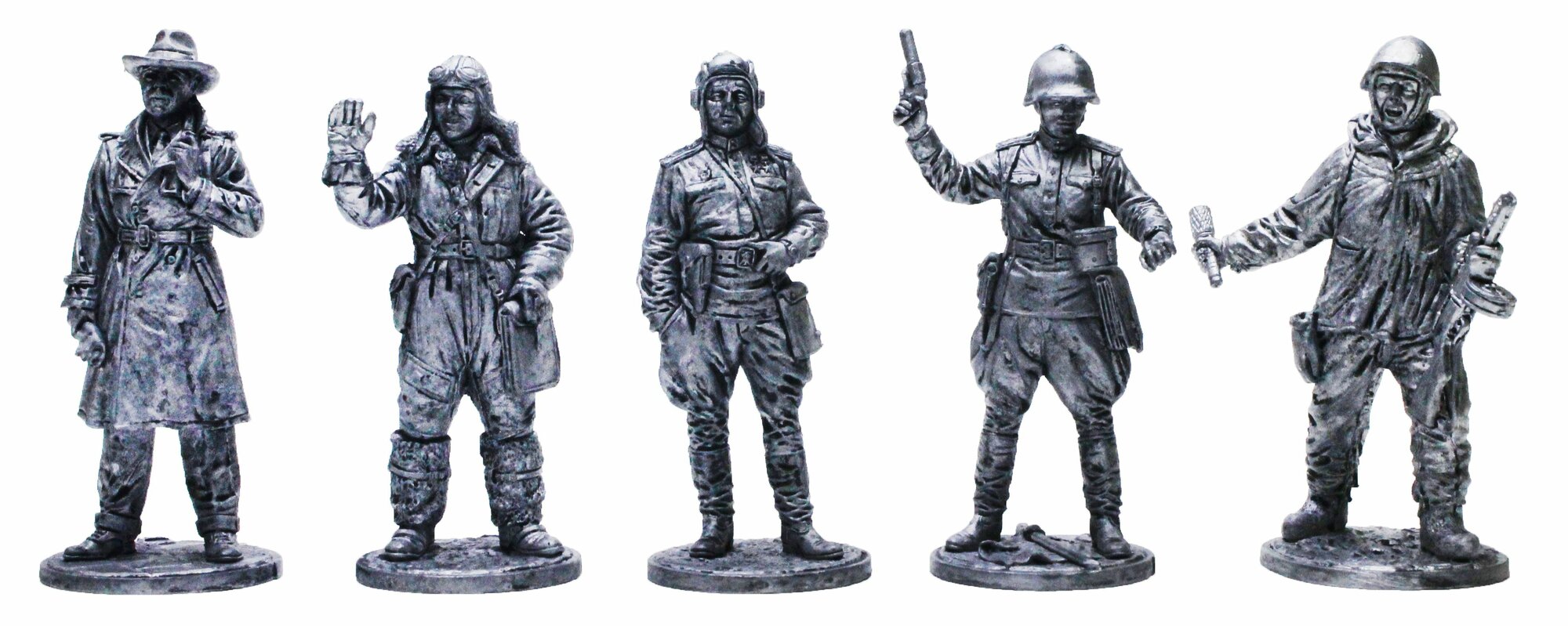 "Вторая мировая война, Красная Армия" №3ЕК (5 н/к) набор оловянных солдатиков некрашеных в картонной коробке