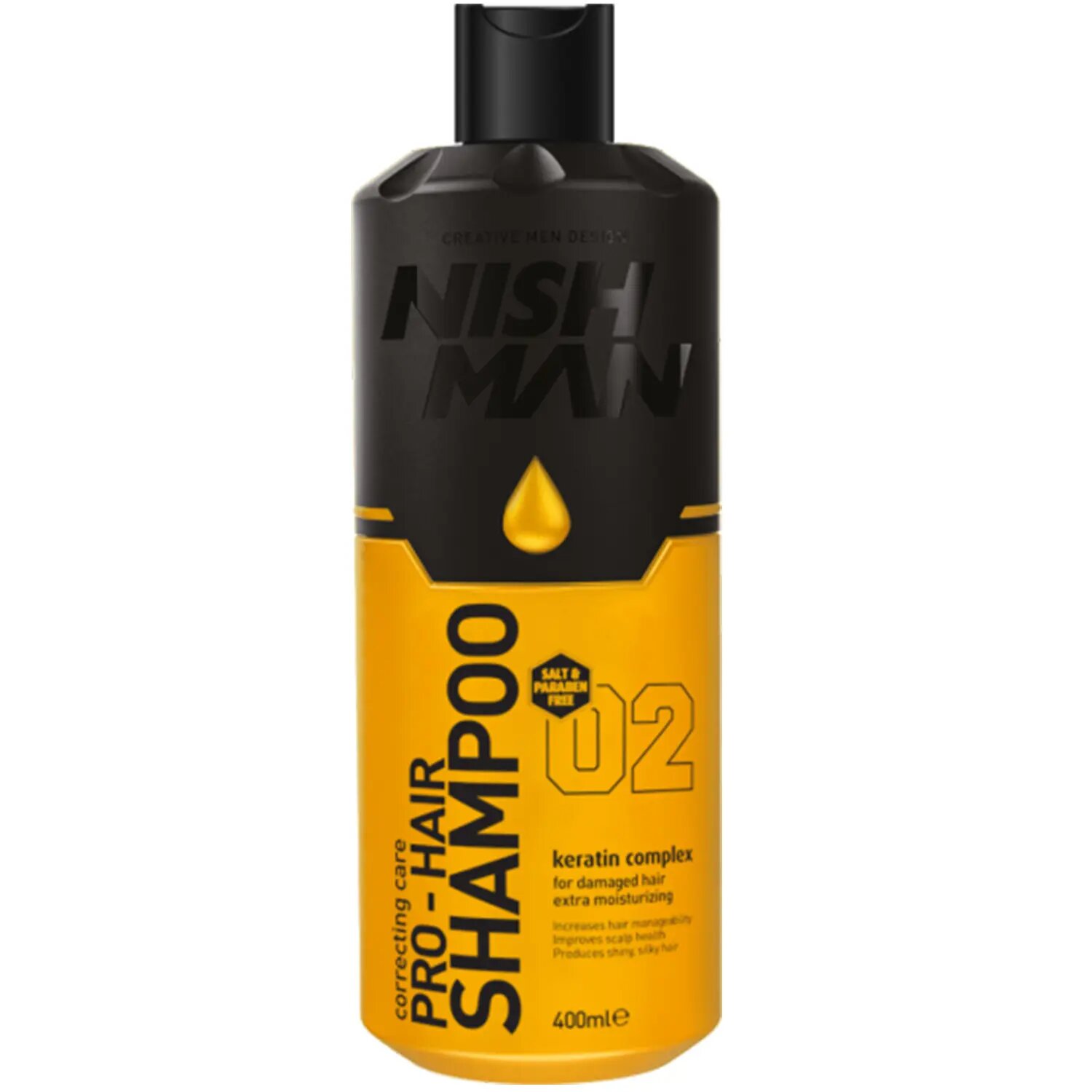 Шампунь для волос NISHMAN PROFESSIONAL HAIR SHAMPOO 02 (SALT&PARABEN FREE), 400 мл