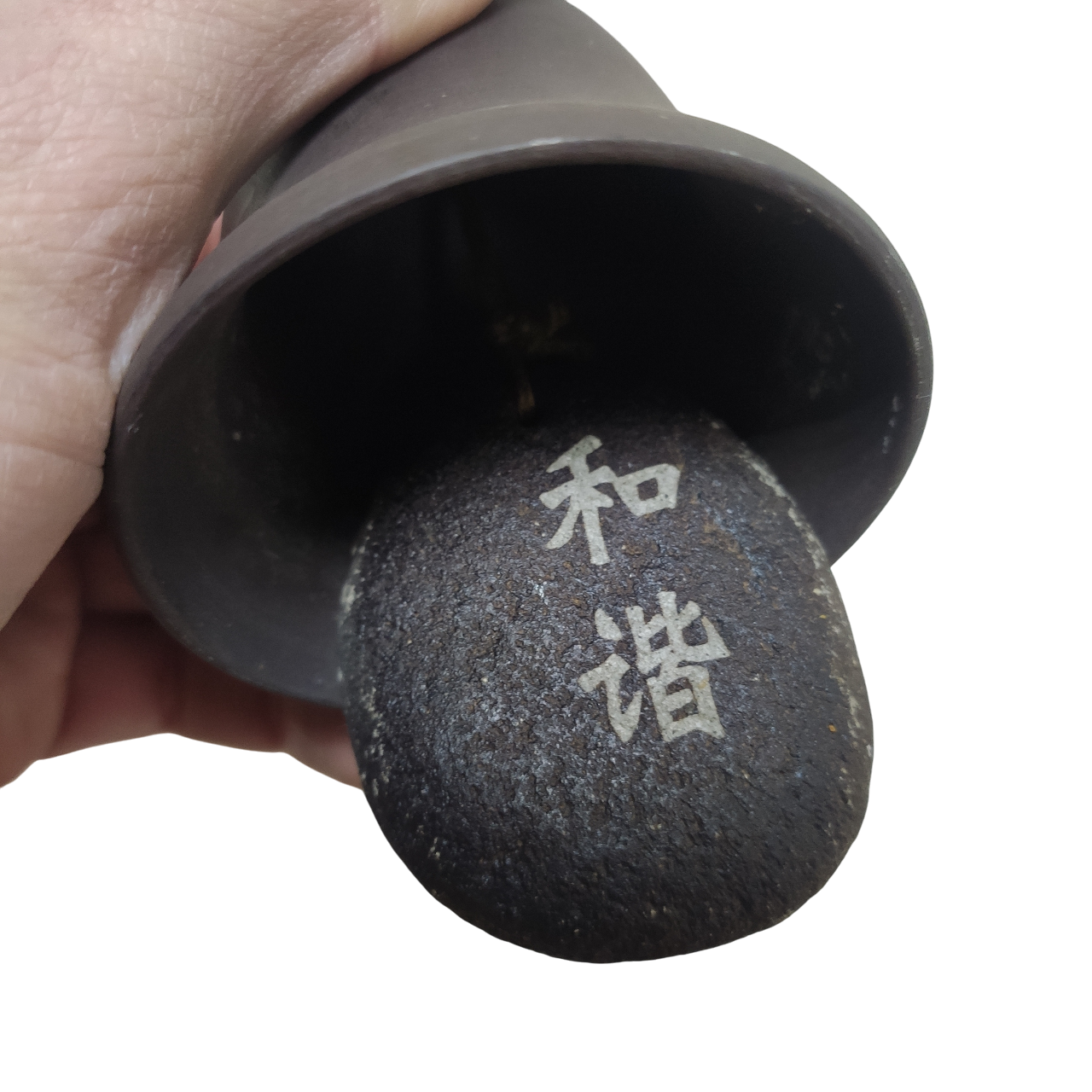 Красивый глиняный колокол с языком из натурального камня, ручная работа