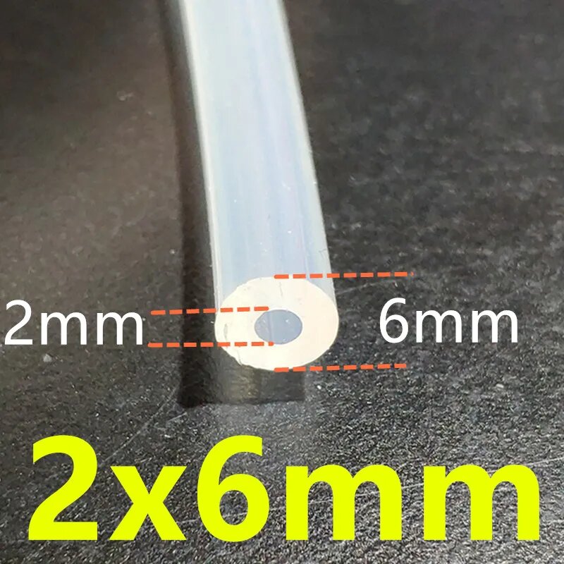 Силиконовая трубка 2x6 мм, 1 метр