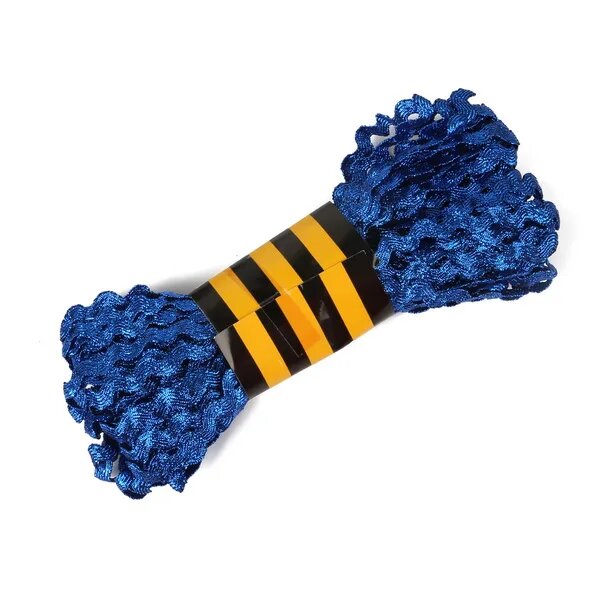 Металлическая териленовая лента зигзаг Celadon 15 ярдов 8 мм Темно-синий, Royal Blue