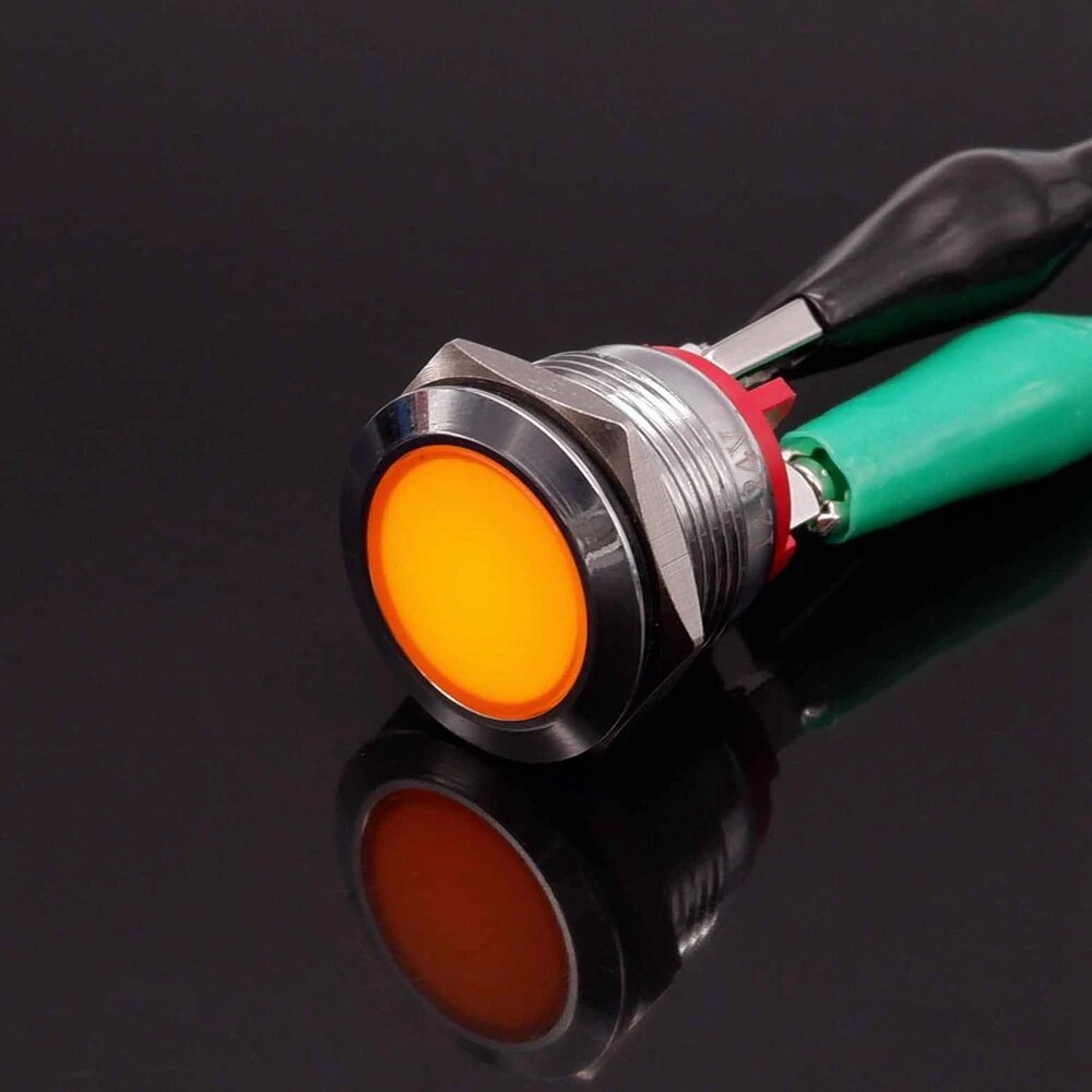 Светодиодный индикатор 16mm, оранжевый, 3-6v, Screw Terminal