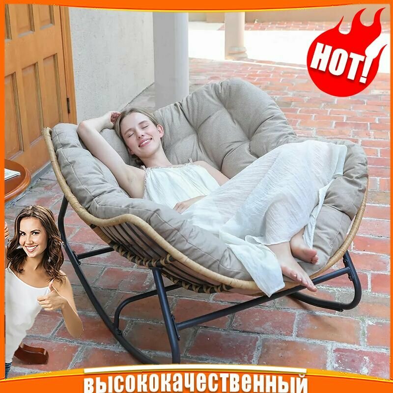 Садовое кресло-качалка в виде яйца