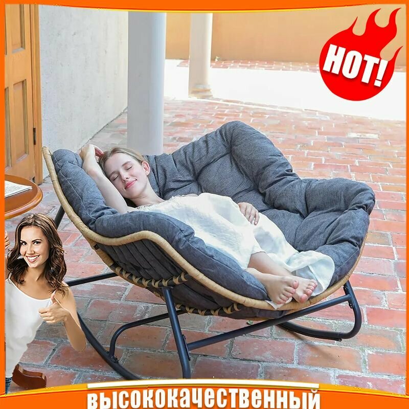 Садовое кресло-качалка в виде яйца