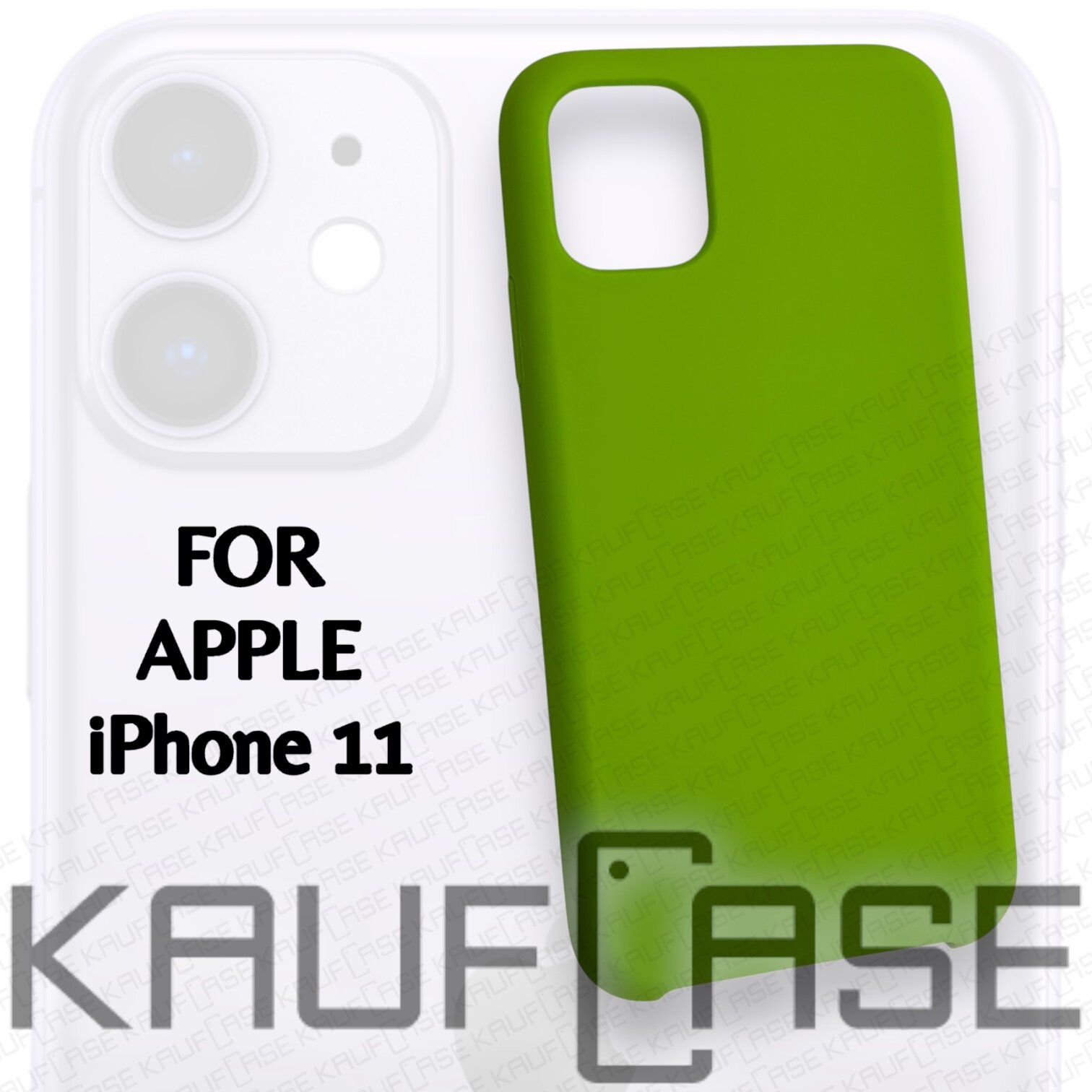Силиконовый чехол KAUFCASE без логотипа для Apple iPhone 11 (6.1"), зеленый. Покрытие Soft Touch и подкладка из микрофибры внутри чехла; легкий доступ к разъемам