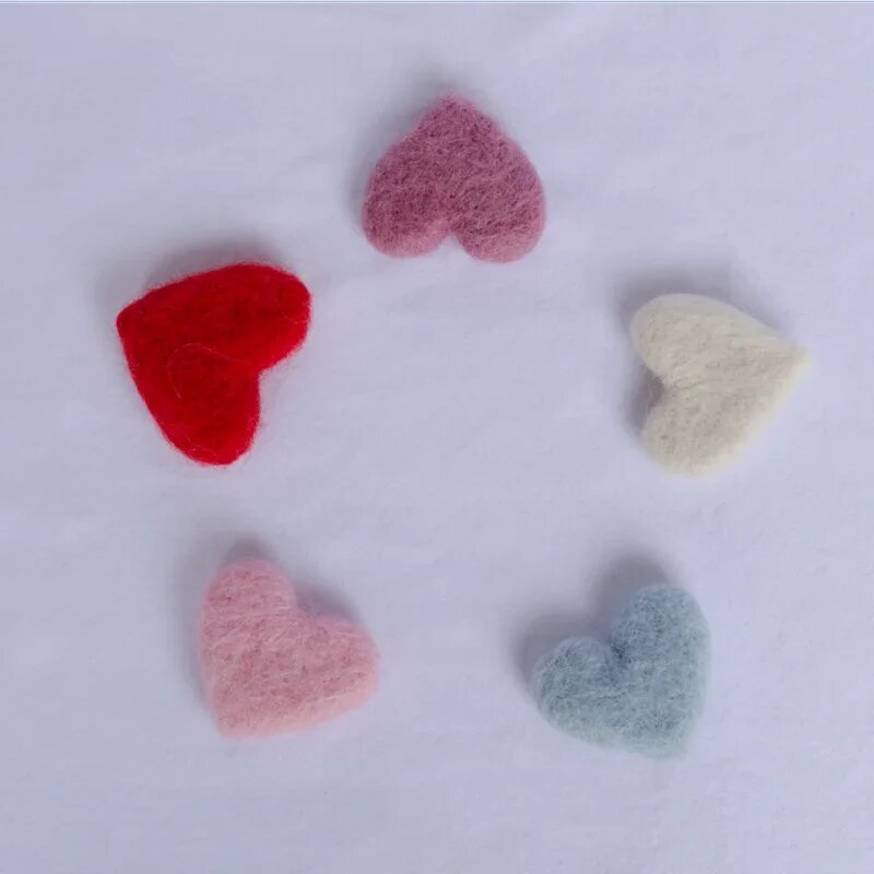 Сердца из шерсти для фотосессии новорожденных 5 шт. Бирюзовый, multicolor