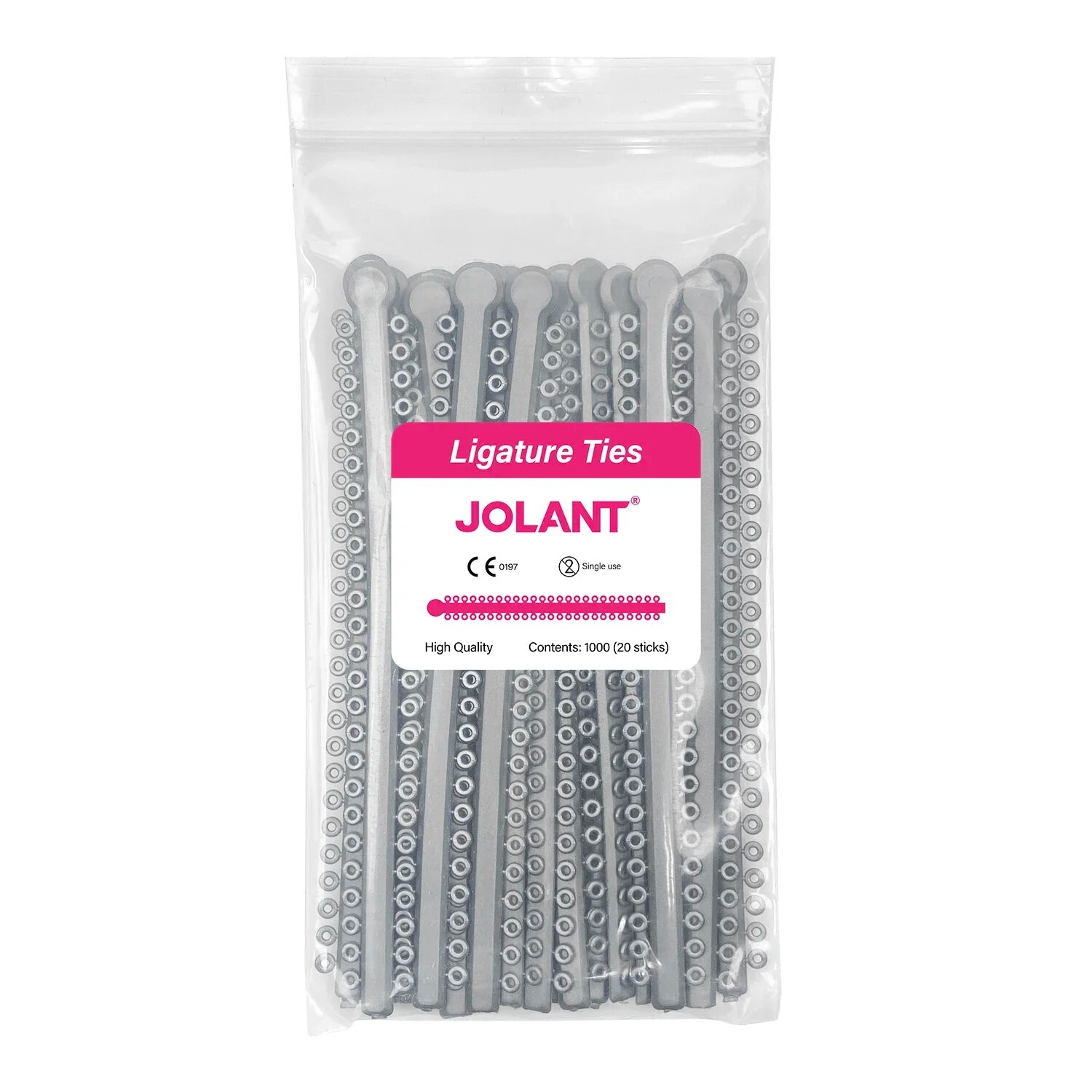 JOLANT Лигатурные стяжки серебристые No.02-Silver, 20 шт