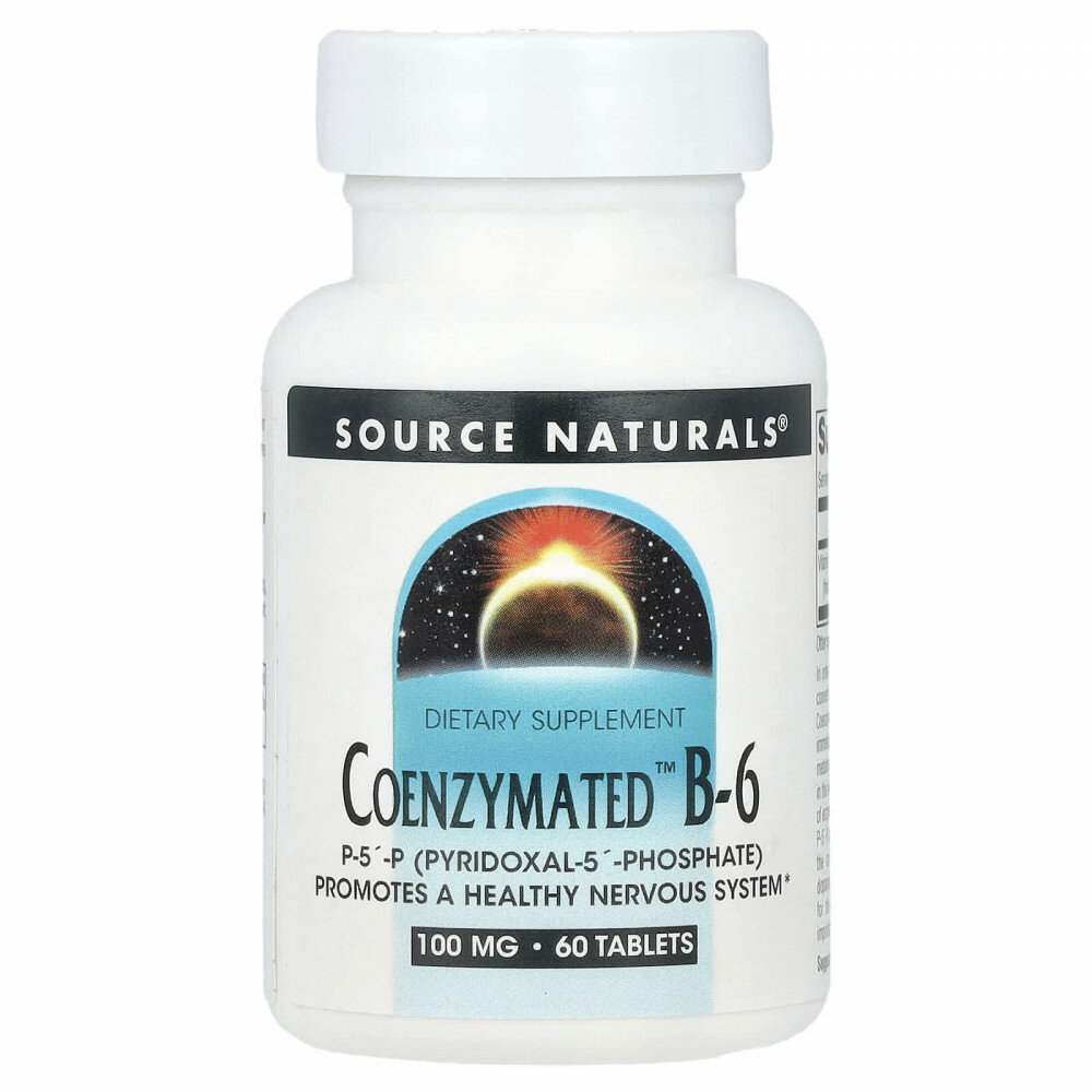 Source Naturals, Coenzymated™, витамин B6, 100 мг, 60 таблеток