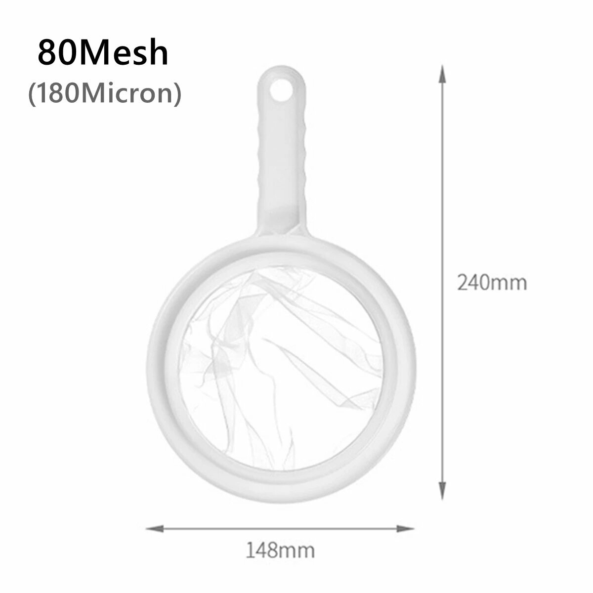 Многоразовый нейлоновый фильтр LYthE 100 меш Белый, 80mesh-180micron