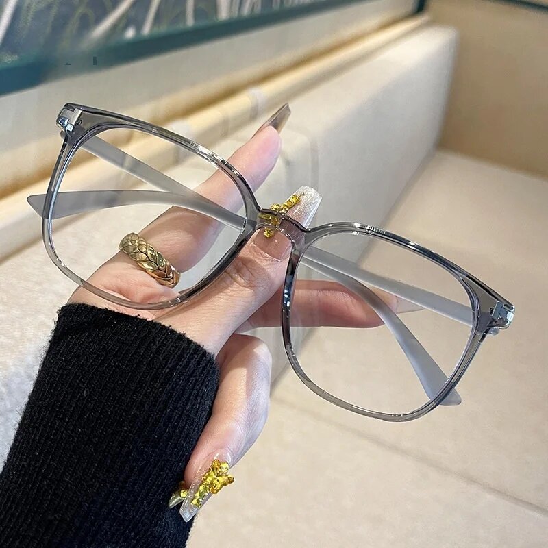 OLOEY простые очки с защитой от синего света чёрного цвета Gray Frame Transpare, -2.50