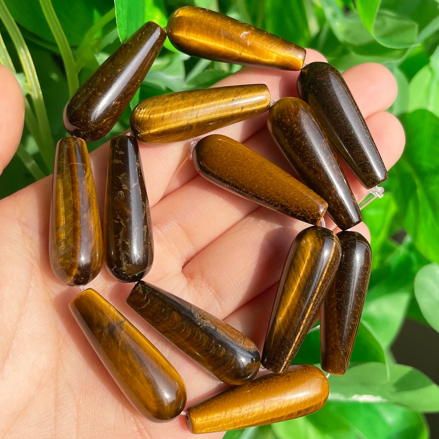 Бусины из натурального камня 2 шт. xilitata Yellow Tiger Eye