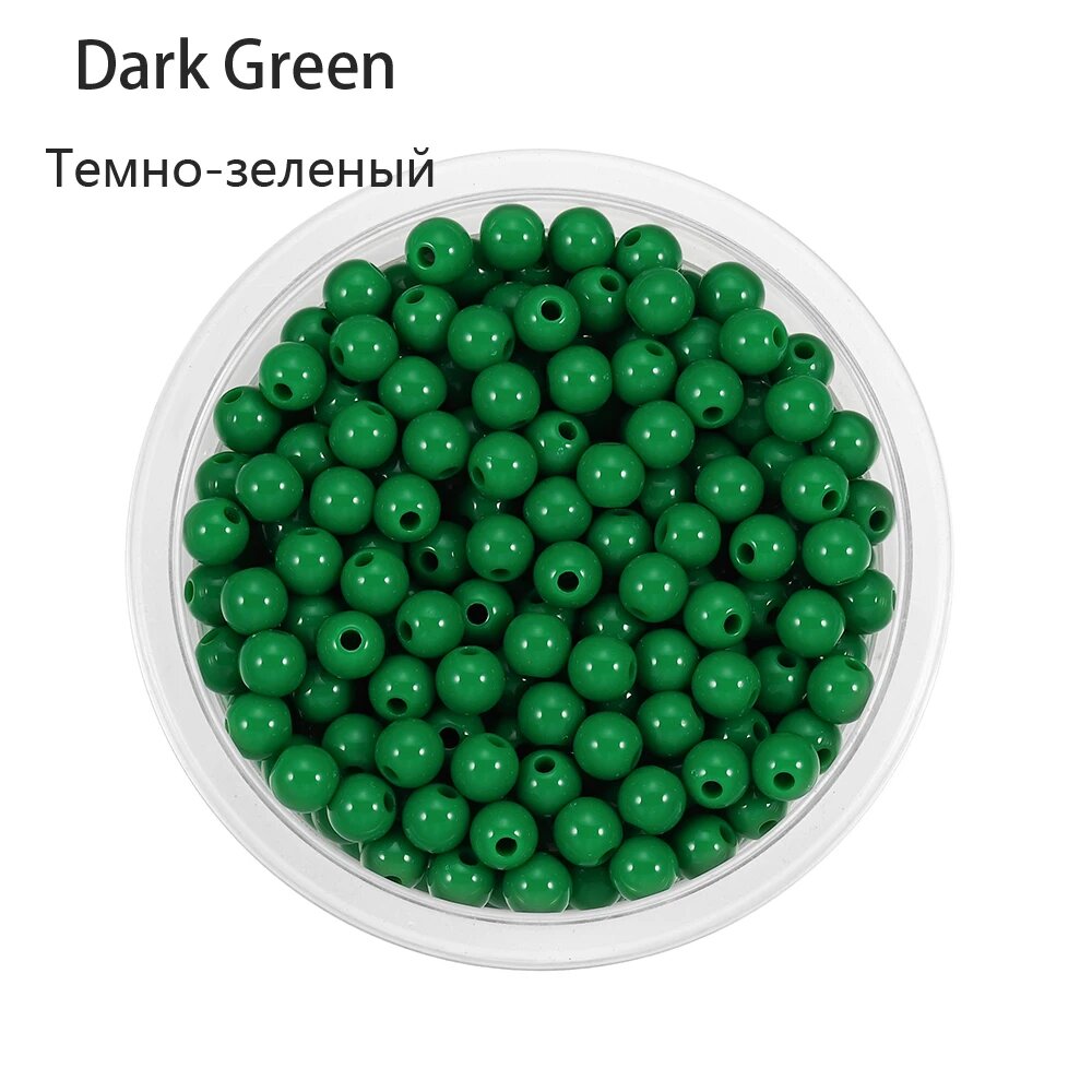 Акриловые бусины St.kunkka 6-20 мм Зеленый, 8mmx50Pcs, Dark Green