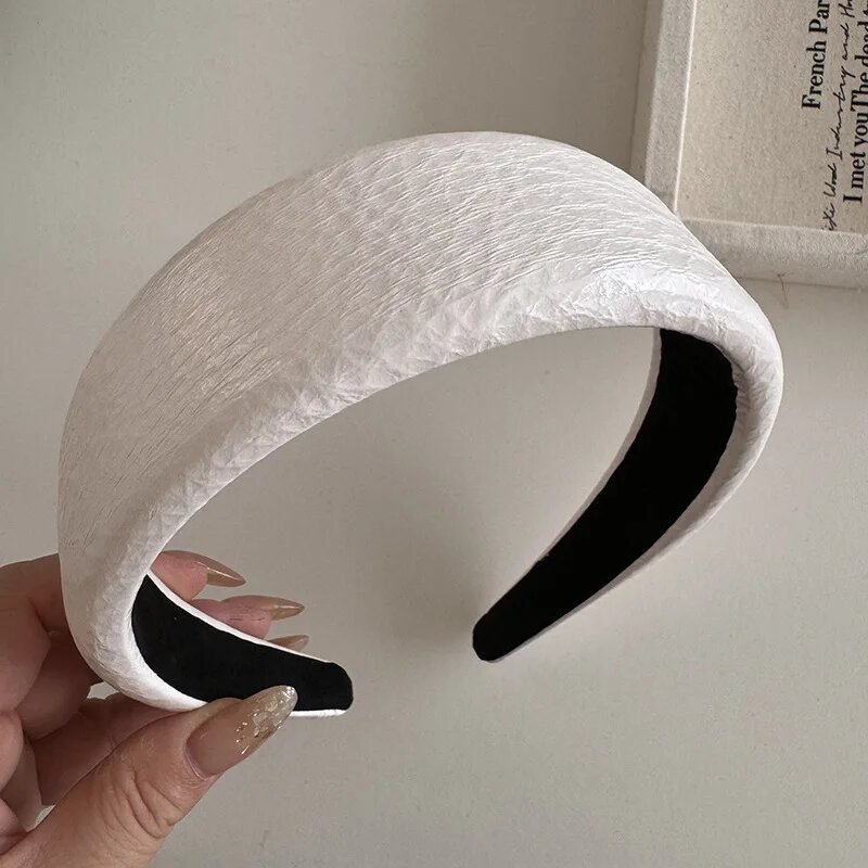 RuoShui винтажная широкая повязка для волос из искусственной кожи Белый, white