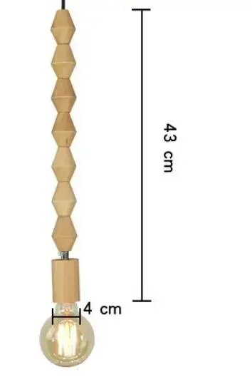 Retro Style Pendant Lights Oak Wooden Geometric Beads Pendant Lamp Wood Hanging Cord Ornaments Room Decor Dream Catcher