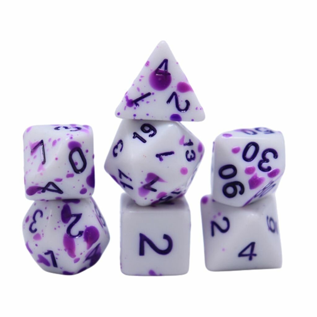 7 шт. акриловые многогранные кубики с цифрами