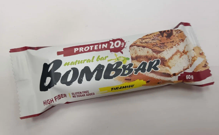Батончик Bombbar, с высоким содержанием протеина Тирамису, 60 гр