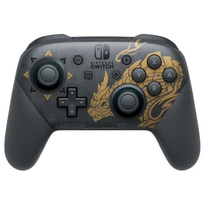 Геймпад Геймпад беспроводной Wireless Controller PRO для Nintendo Switch Monster Hunter Rise Edition, Bluetooth, золотой, черный