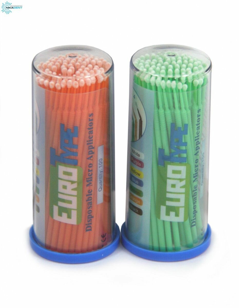 Аппликаторы EuroType Регуляр, для стоматологических материалов, d2мм, 10 шт