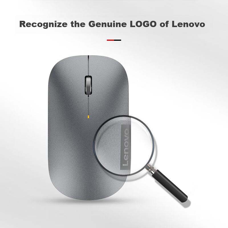Lenovo Wireless Mouse Air Handle Lightweight Wireless Mouse Portable Office Mouse Storm Gray