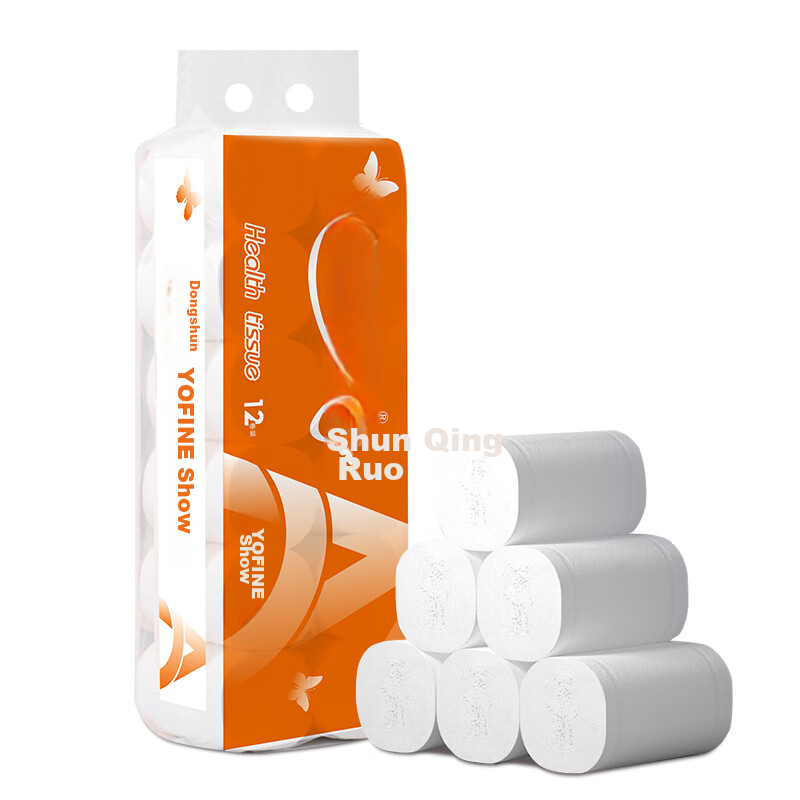 Shunqingrou International Version Coreless Toilet Paper 5-Ply 250g*12 Rolls Thick Long Roll Sanitary Paper (3kg/pack)