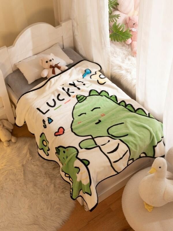 Уютное детское одеяло с динозаврами из 100% фланели для сна и отдыха 100x140cm