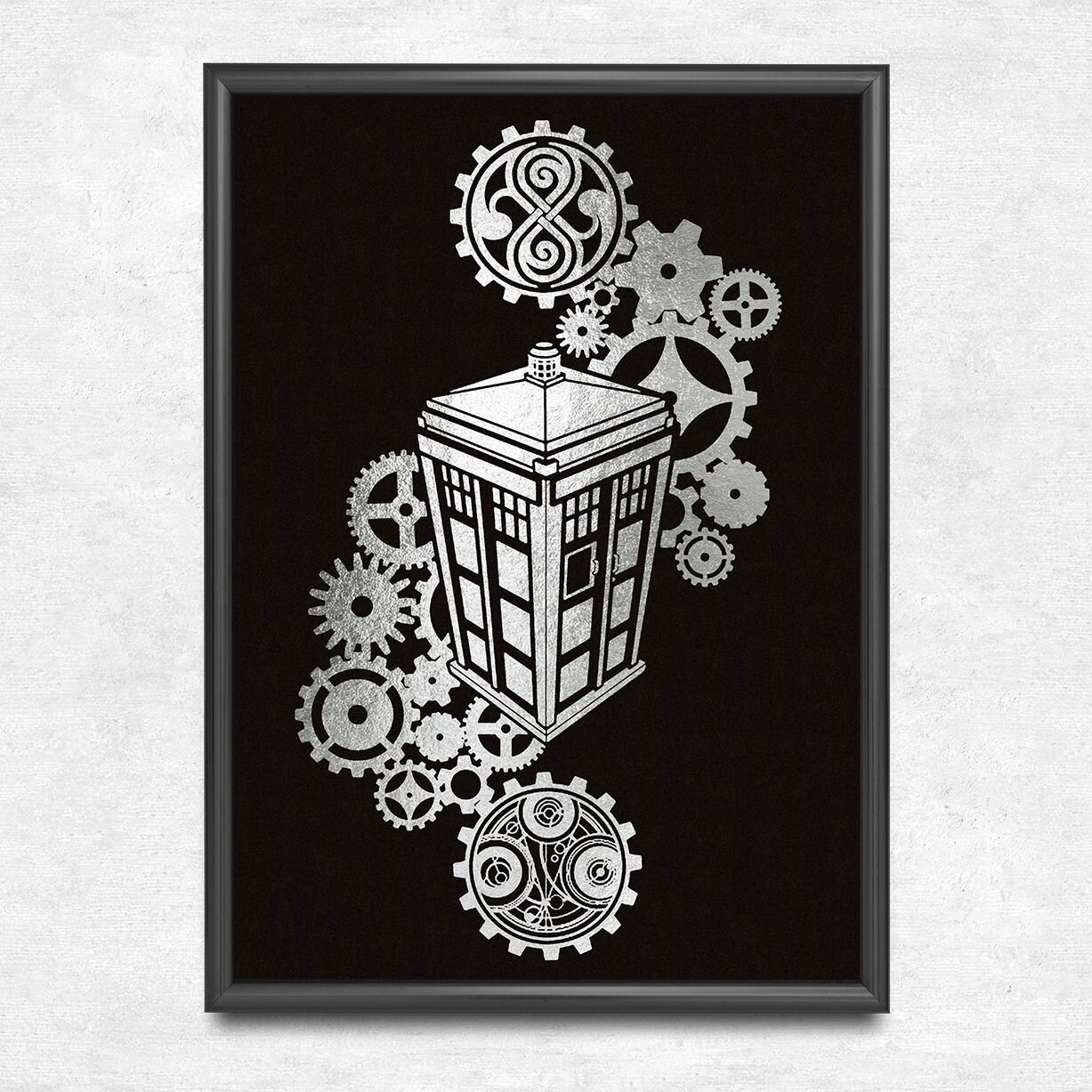 Постер Доктор Кто / Плакат Doctor Who тардис. Постер интерьерный для детской, гостиной, спальни, кабинета. Минимализм