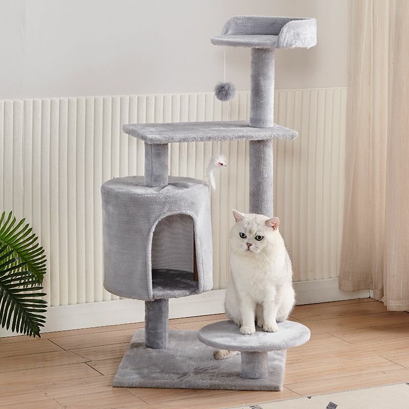Игровой комплекс для кошек с когтеточкой и лежанкой 52*33*90