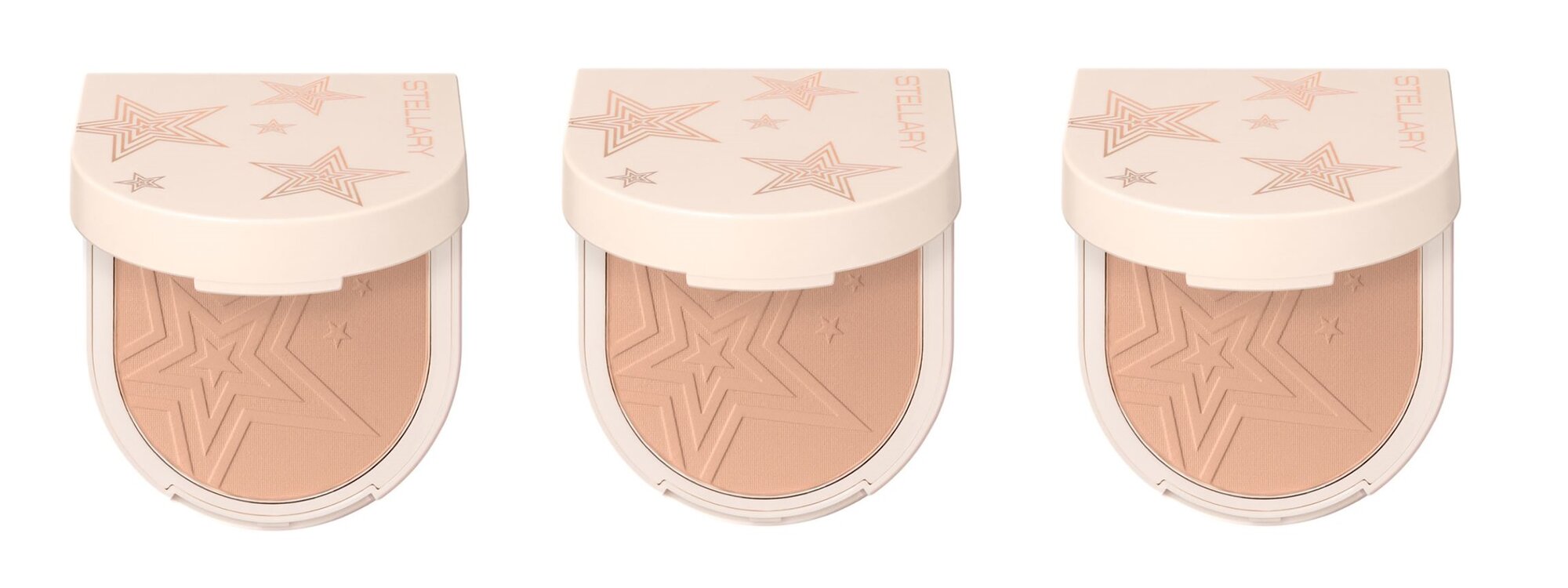 Пудра STELLARY компактная сатиновая Compact satin powder, тон 04 Песочно-бежевый, 7 гр - 3 штуки