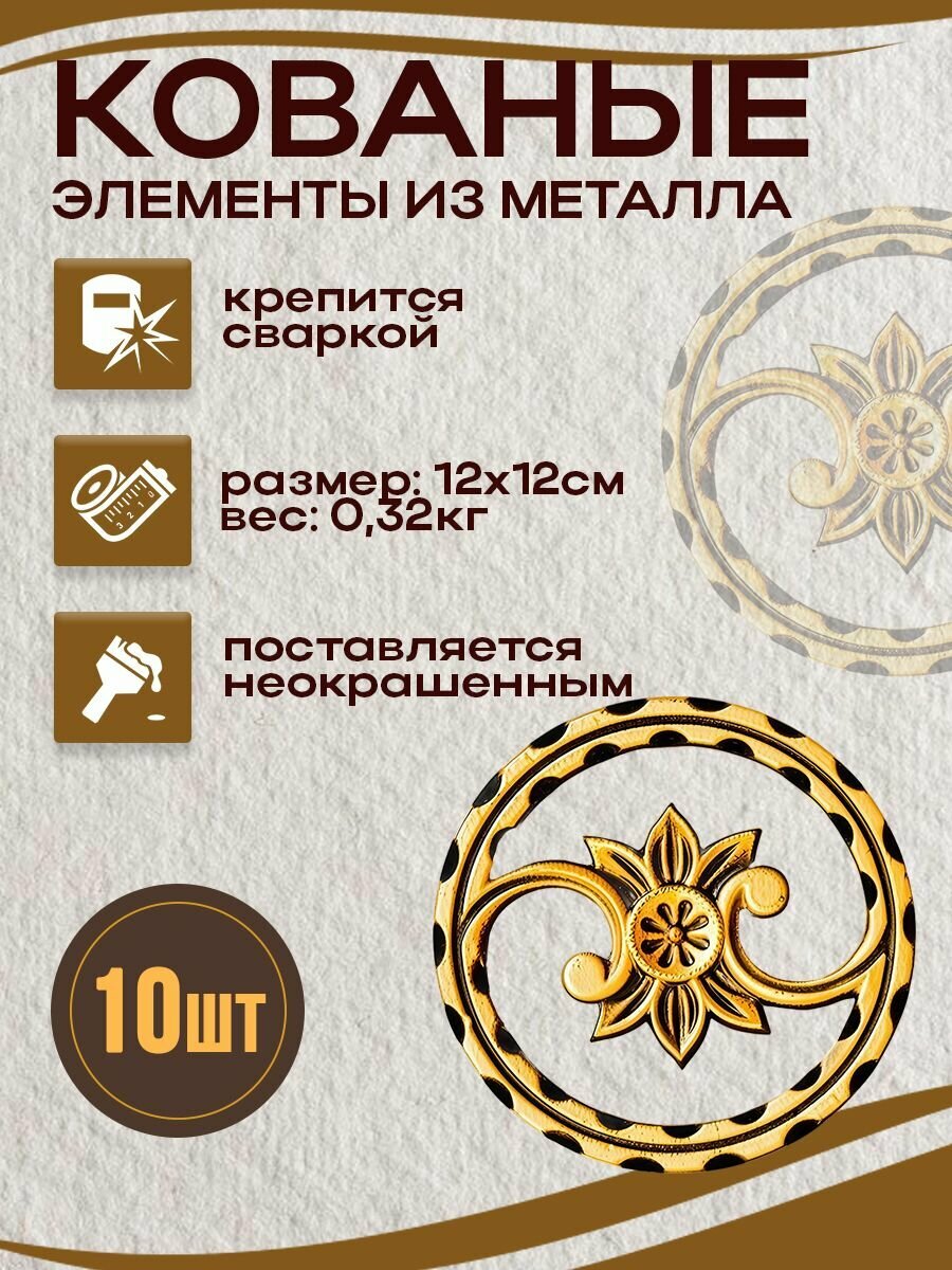 Кованые элементы из металла 10 шт