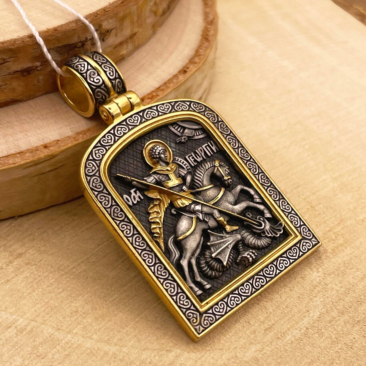 Подвеска, серебро, 925 проба, чернение, золочение, оксидирование