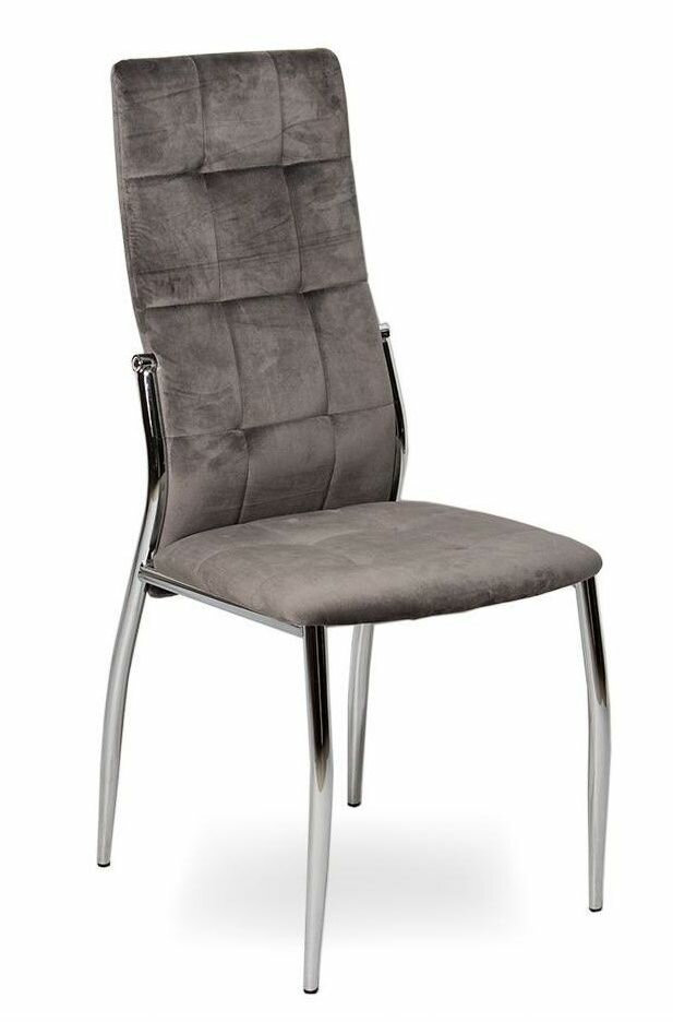 Стул B-trade Ватсон DARK GREY (UF910-04)/CHROME (бархат) Размеры: Высота 990мм Глубина 500мм Ширина 450мм