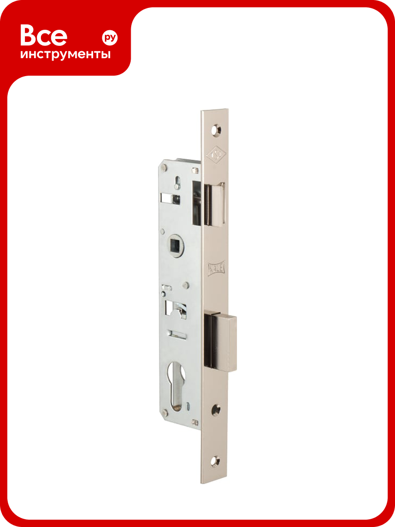 Замок врезной KALE KILIT цилиндровым узкопрофильным 153 (30 mm) w/b (никель) 8183