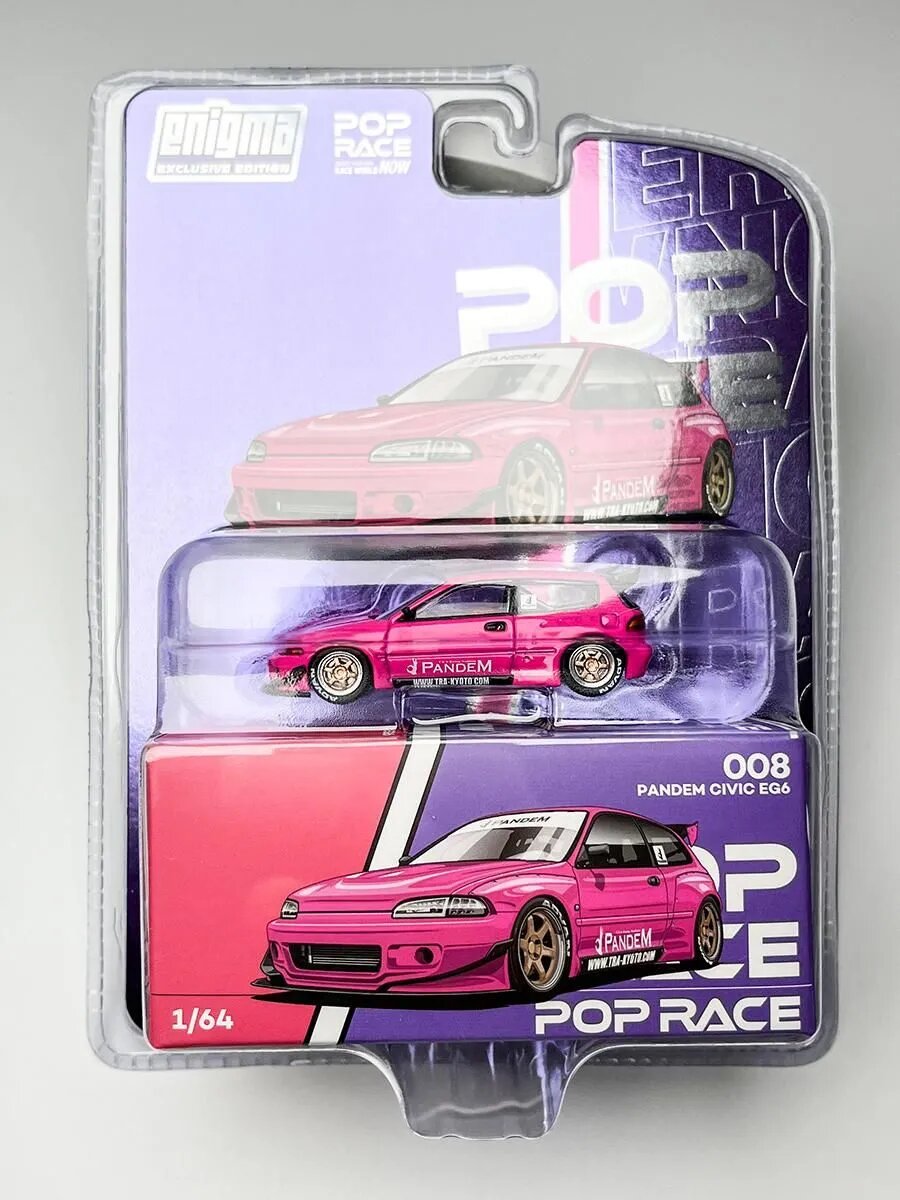 Машинка POP Race 1/64 #008 Honda Pandem Civic EG6 Blister Packaging Die-cast Alloy Car Model Toy Gift