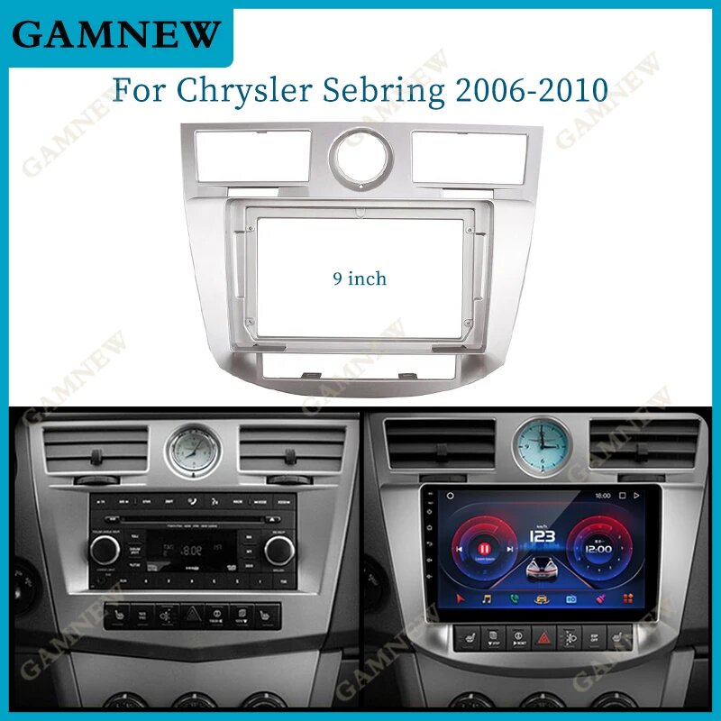 Автомобильная аудиопанель 2Din, лицевая панель, рамка для Chrysler Sebring, 9 дюймов, большой экран, магнитола, стереопанель, комплект для установки на приборную панель