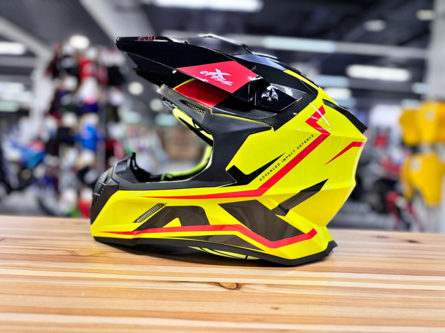 Мотошлем (кроссовый) AXOR X-CROSS FLAG STAFF (неон/зеленый), S