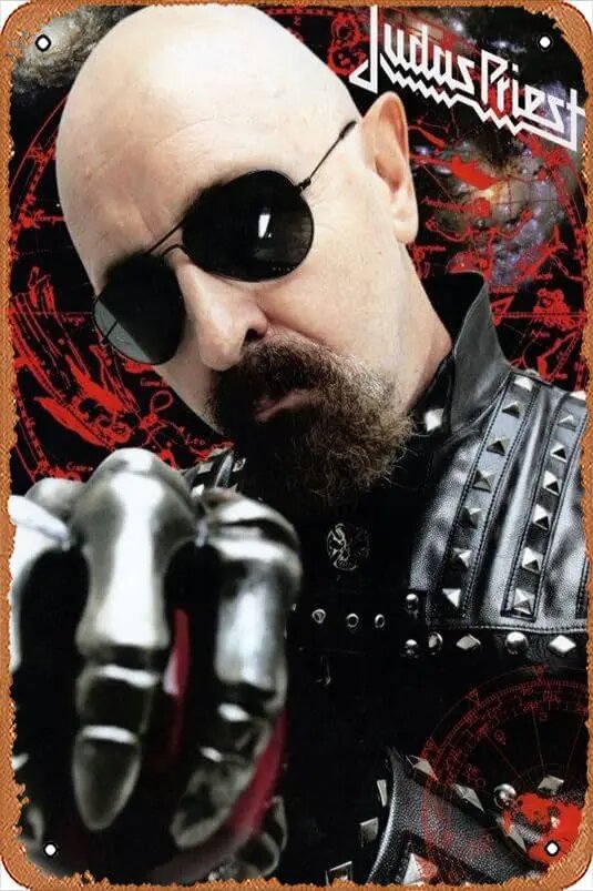 Muecddoa Ретро Музыкальный Плакат Оловянная Вывеска ROB HALFORD Judas Priest Плакат Печать для Фильм Домашний Бар Паб Гараж Настенный Декор Подарки Искусство