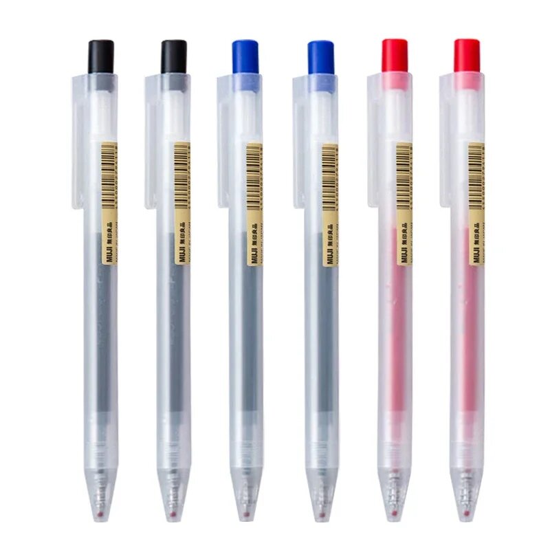 Гелевая ручка MUJI 0,5 мм, 6 шт, Цвет: 6 pcs G