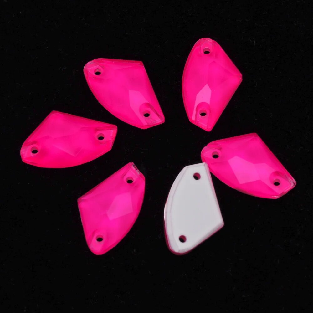 Розовые стразы Pubrilex 9x14mm, 24шт, Electric Pink