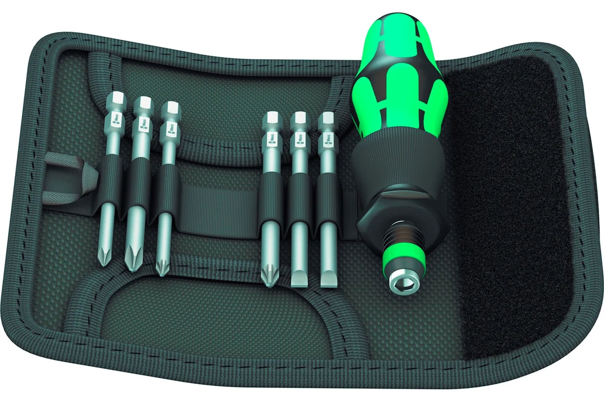 Набор бит с отвёрткой-битодержателем и патроном Rapidaptor, 7 пр. Kraftform Kompakt 40, WERA WE-059298