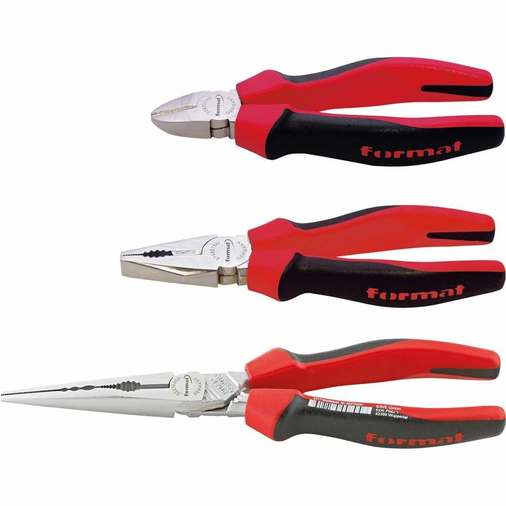 Набор плоскогубцев с 2-компонентными ручками, 3 шт, картон FORMAT 5327 0110 Fplus