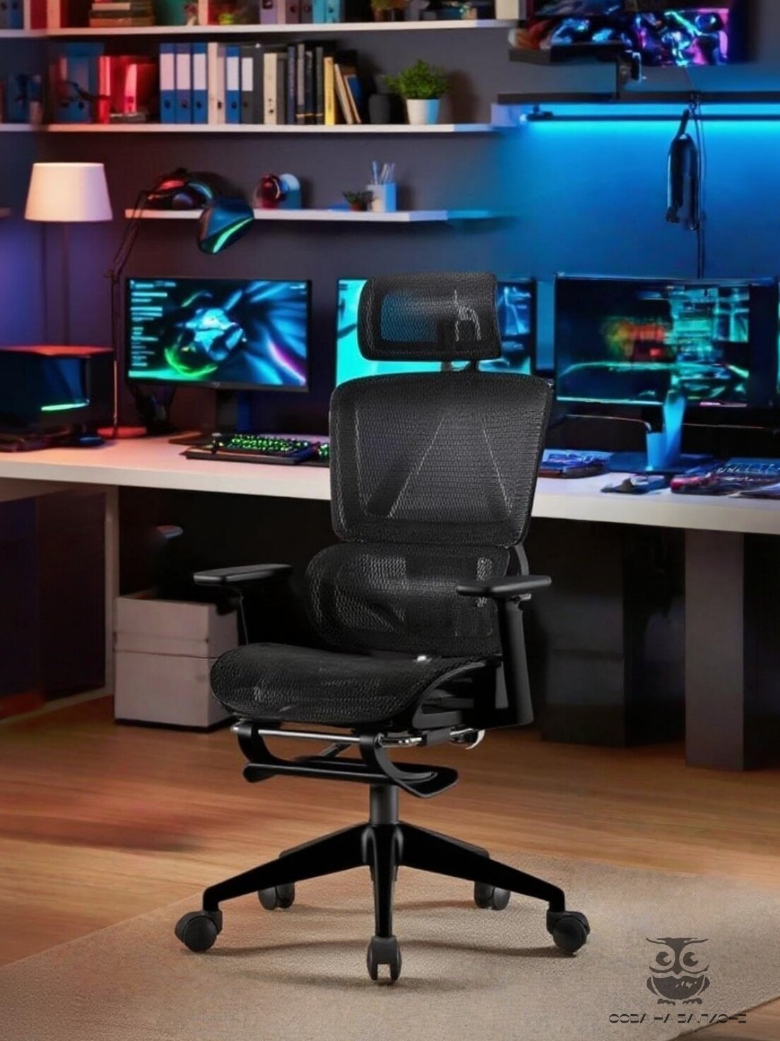 Кресло офисное/ кресло компьютерное игровое, Регулируемая спинка, Регулируемые подлокотники