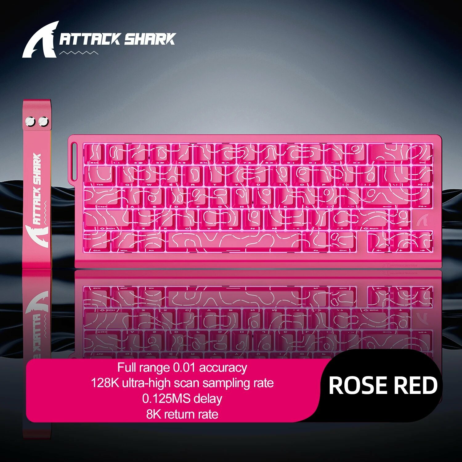 Игровая механическая клавиатура Attack Shark X68HE красная Berry Red