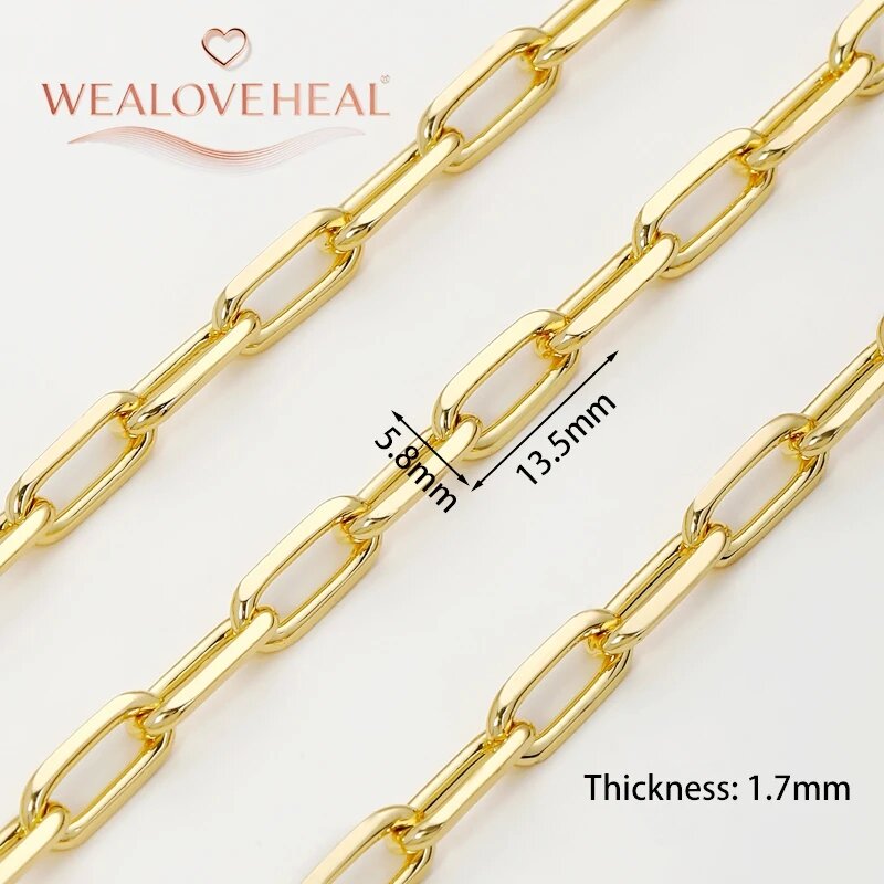 WEALOVEHEAL Цепочка Роло 18K Gold Plated, 13.5x5.8 мм